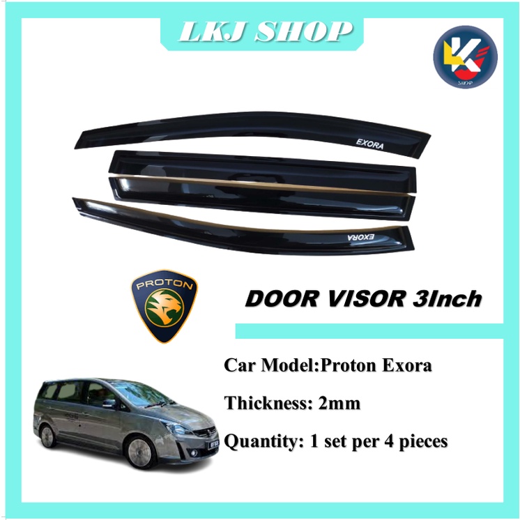 Proton Exora Door Visor 3inch Air Press Window Wind Deflector (4PCS/SET ...