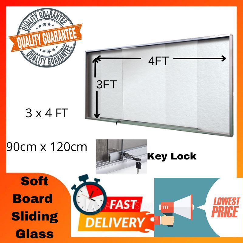 Soft Notice Board Sliding Glass Cabinet 2x3 3x4 3x5 3x6 4x4 4x5 4x6 4x8 ...