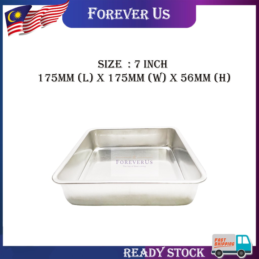 Aluminium Deep Square Cake Mould - 7 / 8 / 9 /10 Inch | Loyang Kek Segi ...