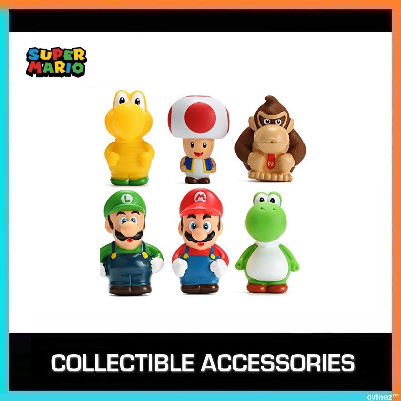 Super Mario Bros Luigi Toad Yoshi Donkey Kong Koopa Action Figure Cute ...