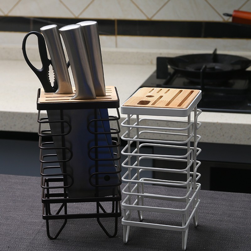 🇲🇾🐸 Carbon Steel Knife Holder Scissors Kitchen Tool Storage Knife Rack ...