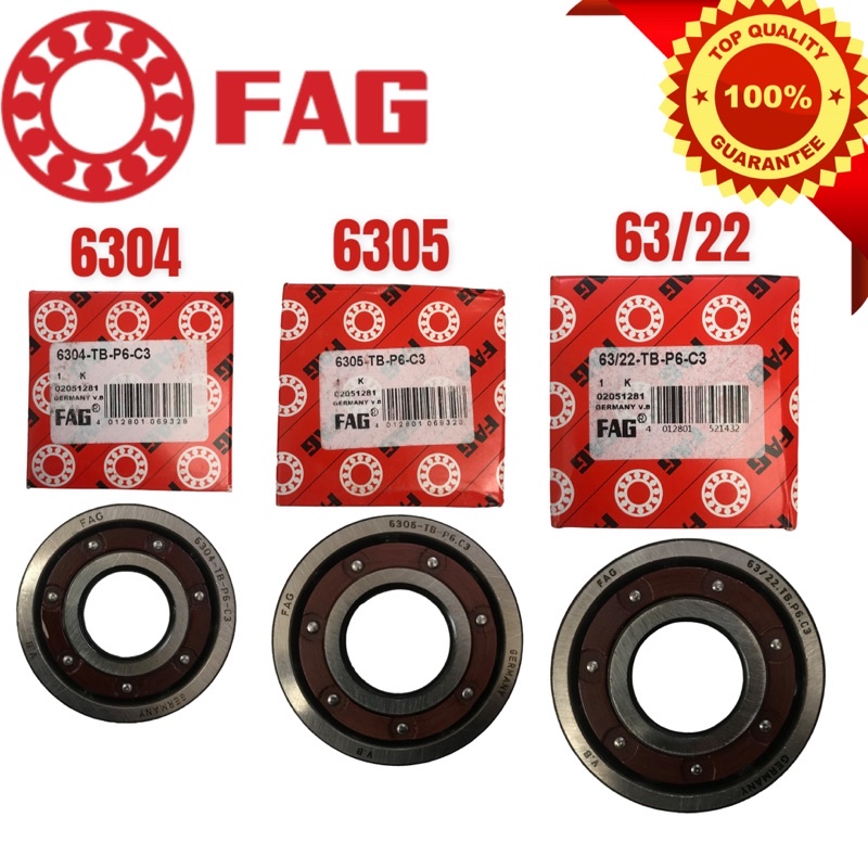 (MADE IN GERMANY) FAG FIBER BEARING 6304 6305 6322 BEARING RACING TB P6 ...