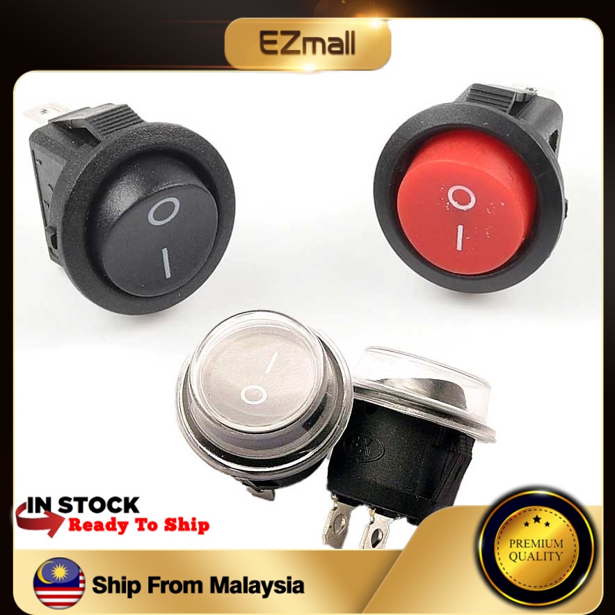 KCD1-105 Diameter 16.5mm 3A/250VAC Round Boat Rocker Switch On-Off Snap ...