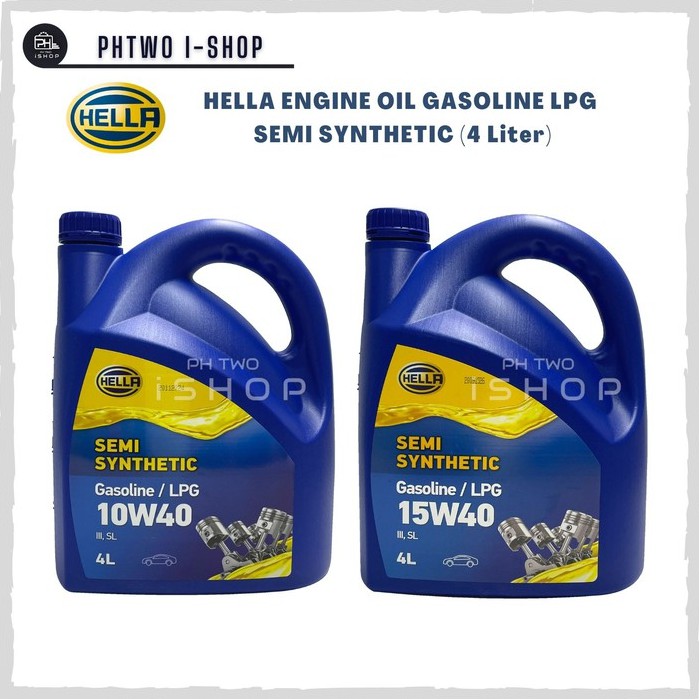 HELLA ENGINE OIL SEMI SYNTHETIC GASOLINE / LPG 10W40 15W40 (4 Liter ...