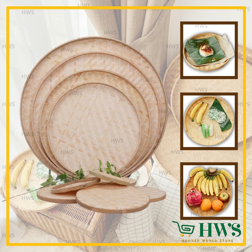HWS BAMBOO RATTAN TRAY FOR DECOR STYLE, FOOD TRAY ETC. | Shopee Malaysia