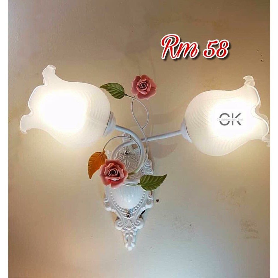canvas painting Ck lighting flower rose wall light for living and ...