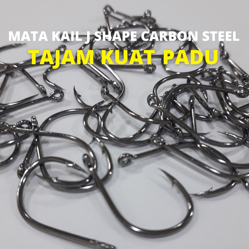 MATA KAIL J SHAPE CARBON STEEL TAJAM DAN PADU KILLER FISHING HOOK IKAN ...