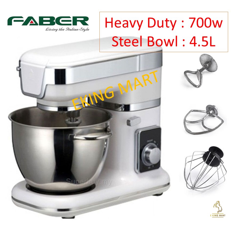 Faber Heavy Duty 4.5L 700w 6 Speed Stand Mixer FM 933WH (Stainless ...