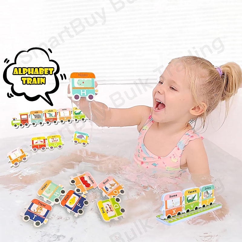 Bath Tub Alphabet Train ABC Stickers Kids Bath Activity Learning Toy ...
