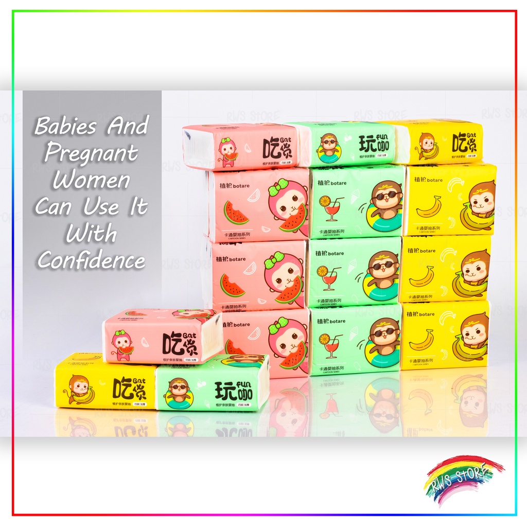 [Shopee Choice] Botare Cartoon Series Soft Facial Tissue 4plyTisu ...