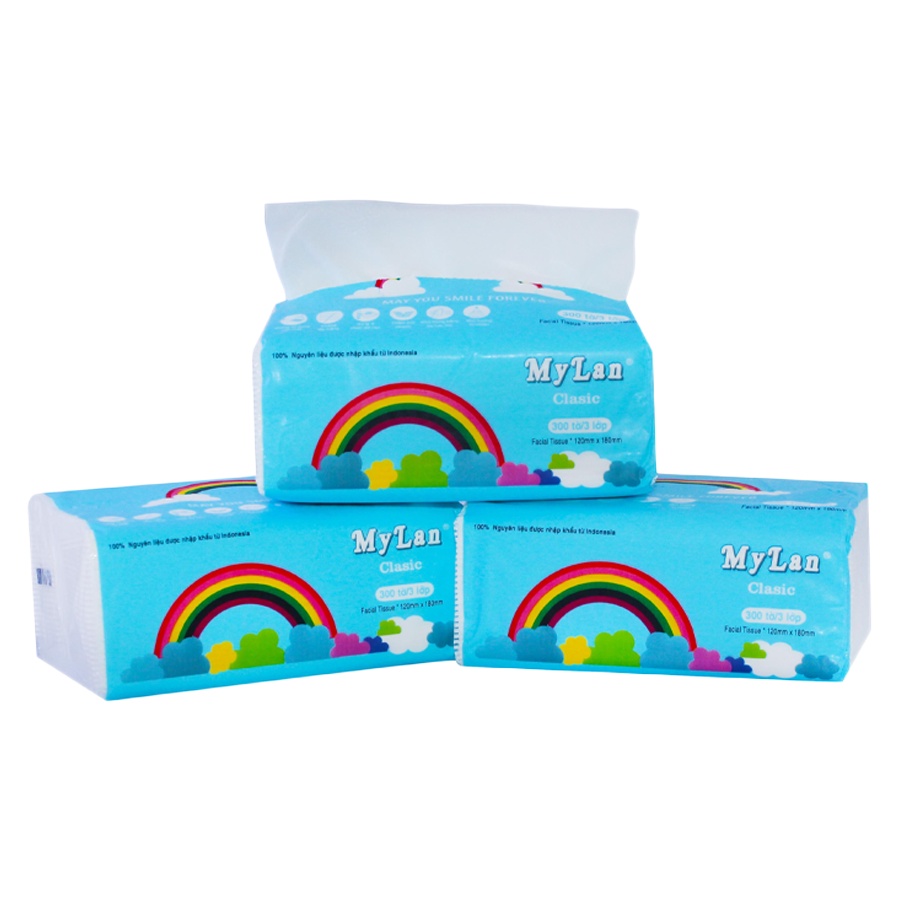 Set of 10 Premium MYLAN Rainbow Paper, Bleach-Free Napkin Paper ...