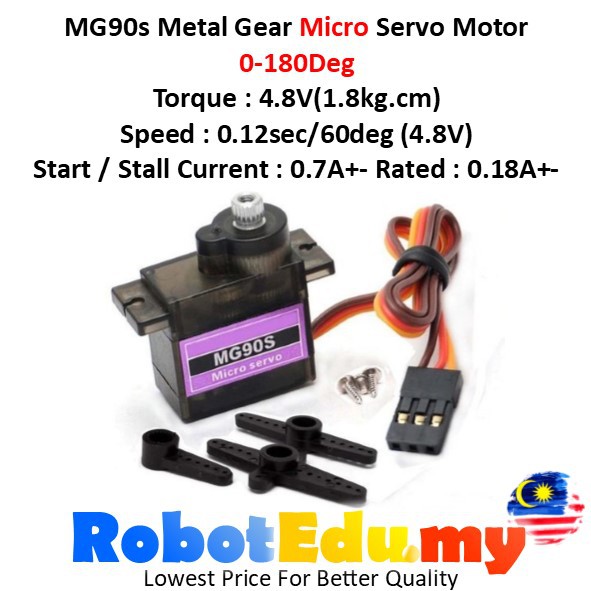 MG995 MG996r SG90 9g MG90s S3003 Metal / Plastic Gear 180 / 360 Deg Degree Micro Servo Motor Set ...
