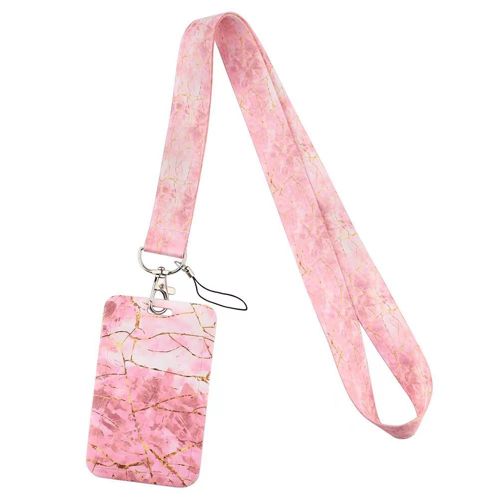 Marble texture card holder student campus work card case card cover ...