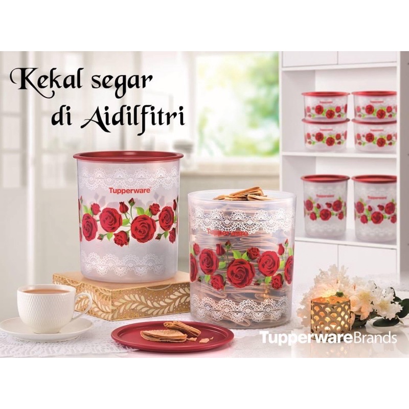 Tupperware Royal Red Rose OT Canister Large 4.3L (2pcs) | Shopee Malaysia