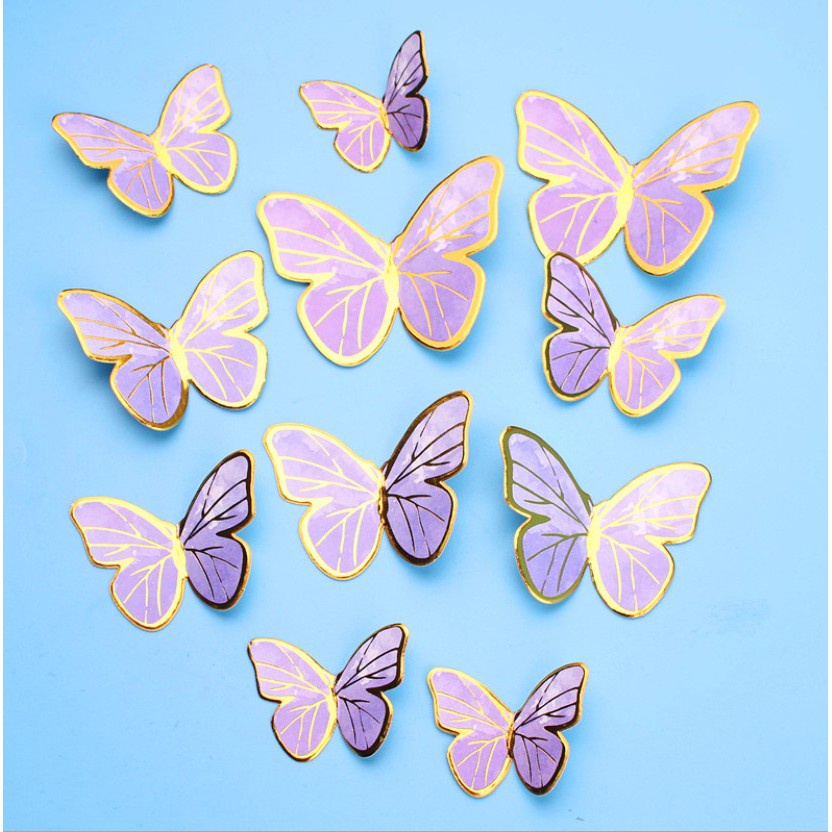 Set of 11PCS Butterfly Cake Topper Birthday Cake Decoration for Girls ...