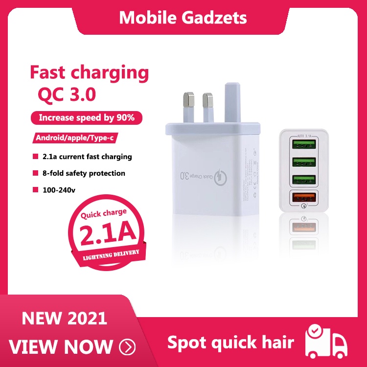 English standard USB four port porous charger British Hong Kong ...