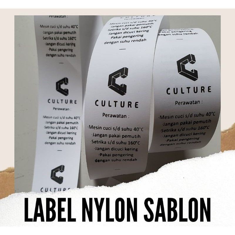 Screen Printed Taffeta Nylon Labels, wash care labels, t-shirt labels ...