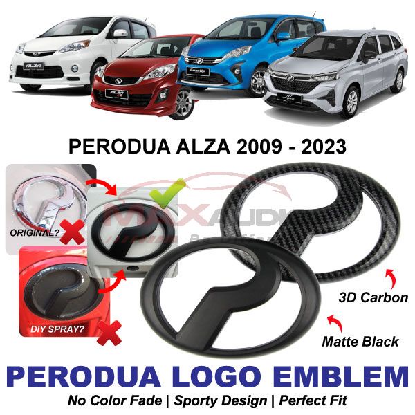 Car Emblem PERODUA ALZA 2009 - 2023 Logo Lambang Hitam Depan Belakang ...