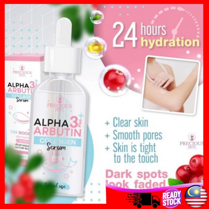 Alpha Arbutin Collagen 3 Plus Whitening Serum 10x Booster 50ml | Shopee ...