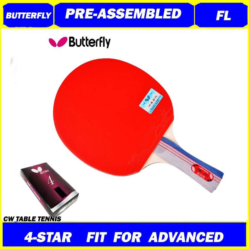 BUTTERFLY TBC 401 FL YUKI RUBBER SHAKEHAND TABLE TENNIS RACKET PING ...