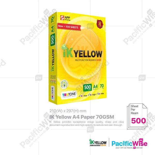 A4 Paper/Indah Kiat Paper/IK Yellow/A4 Kertas 70gsm/Copier Paper (500's ...