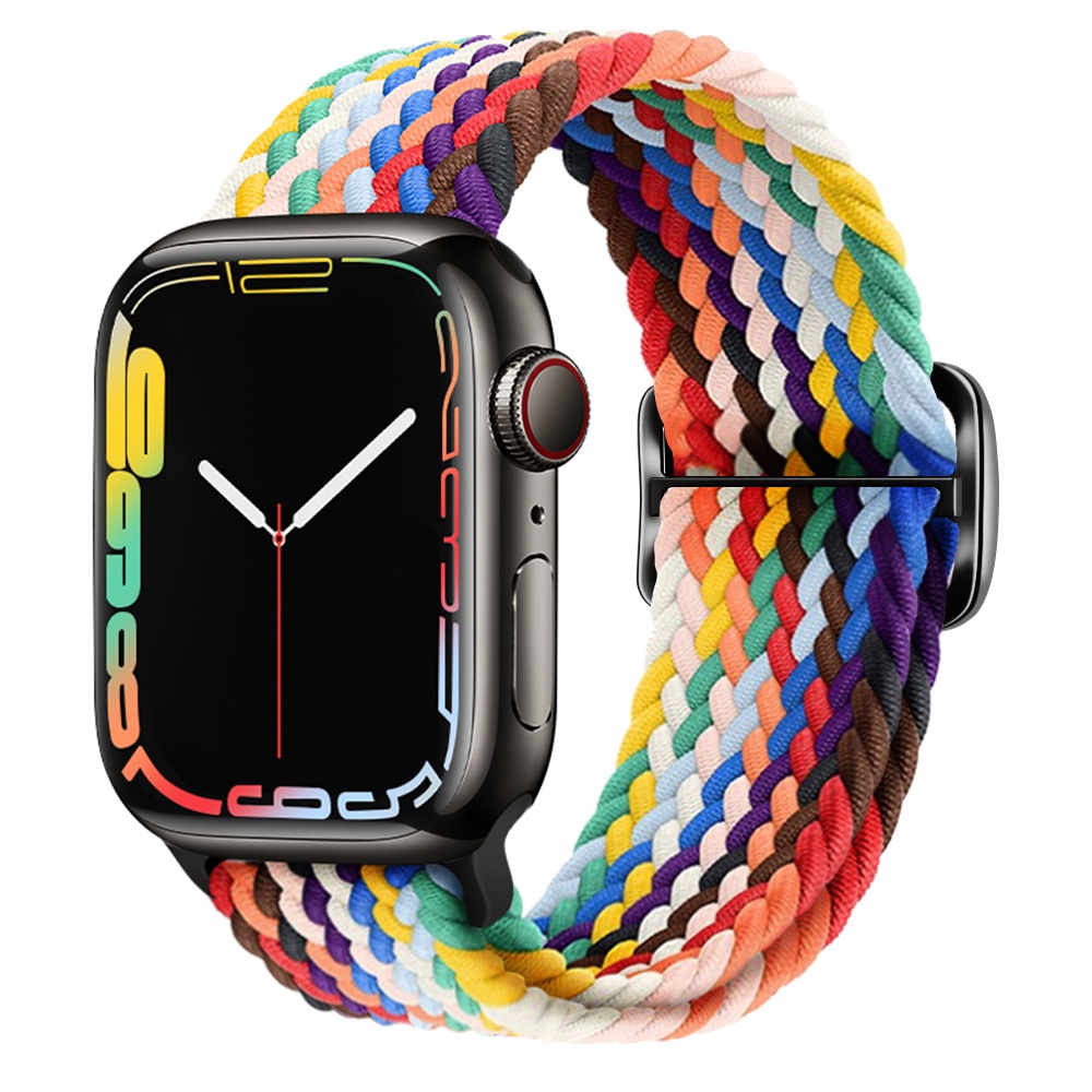 Official Rainbow Color Braided Nylon Woven strap Compatible With iwatch ...