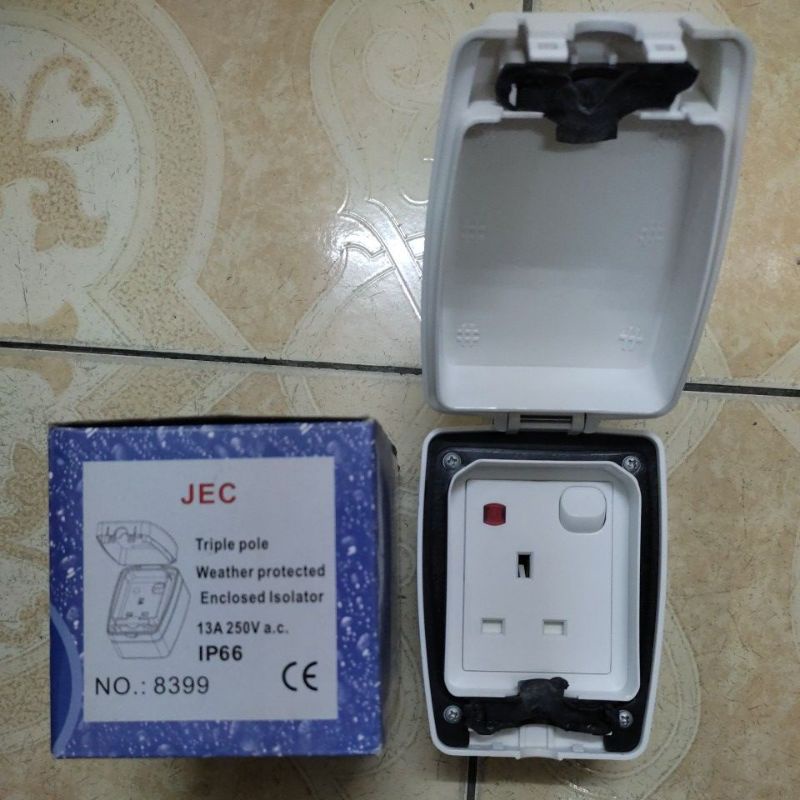 JEC Weatherproof Switch Socket Outlet 13A - IP66 / Outdoor Weather ...
