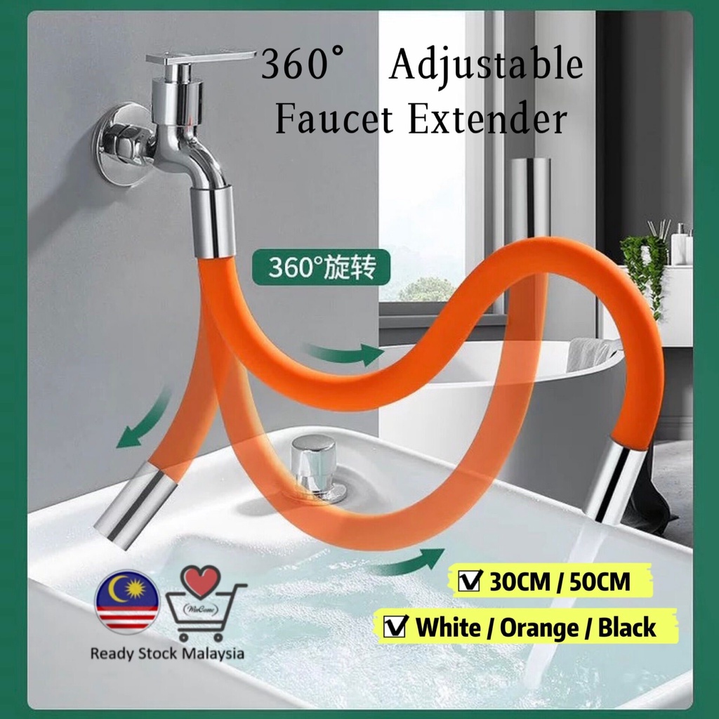 水龙头延伸器Degree Rotating Silicone Flexible Hose Water Tap Shaped Pipe ...