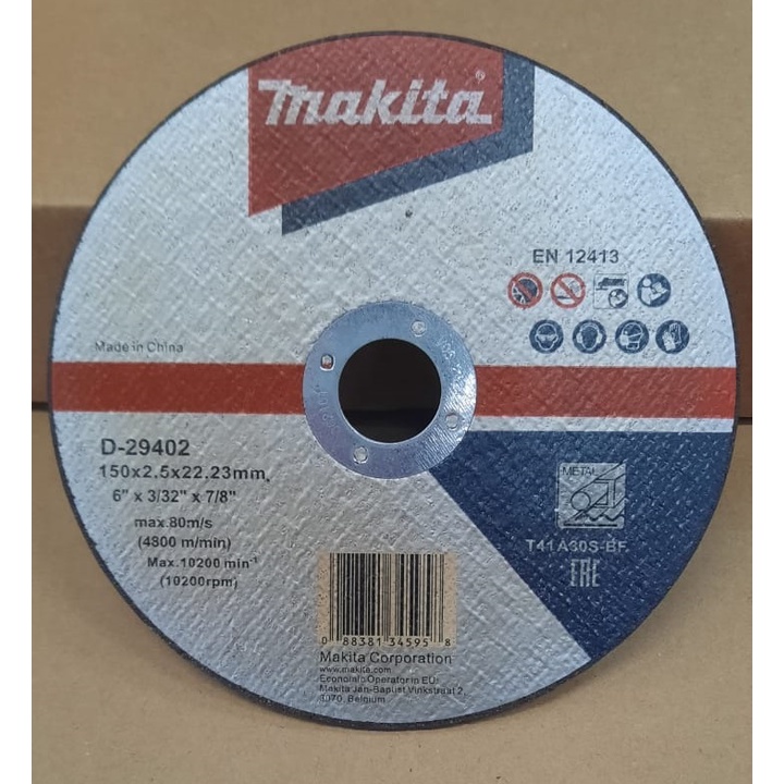 MAKITA CUT-OFF WHEEL 6" (150X2.5X22.23) A30S METAL D-29402 | Shopee ...