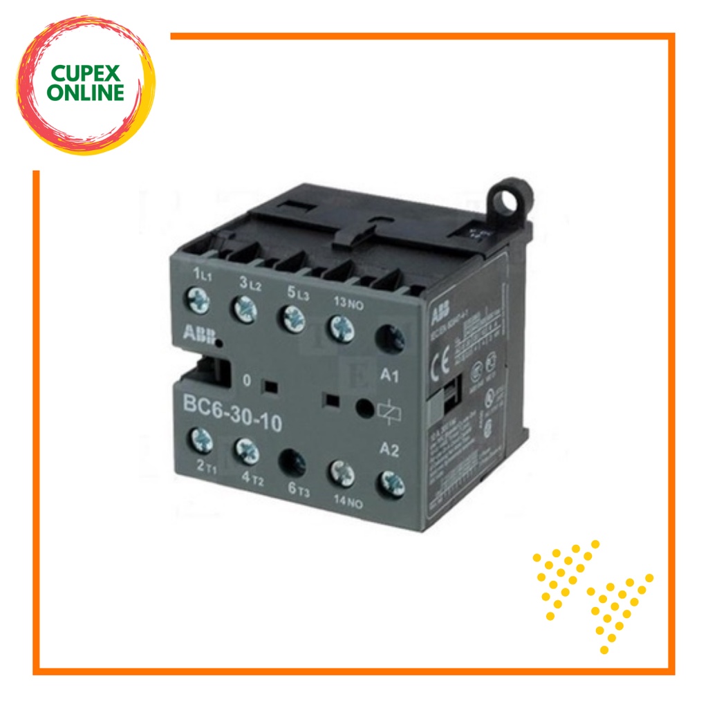 ABB BC6-30-10-01 Mini Contactor 3P 4kW 24VDC 3NO (cupex) | Shopee Malaysia