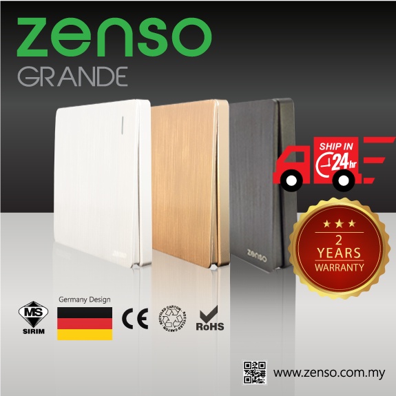 SIRIM!! ZENSO Switch Grande White/Gold/Hairline Black Switches & Socket ...