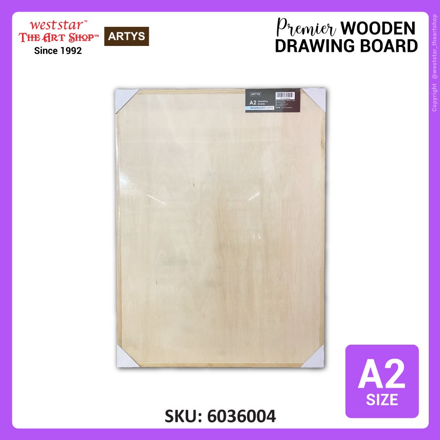 [WESTSTAR] ARTYS A2 Wooden Drawing Board, A2 Drawing Board, Premier ...