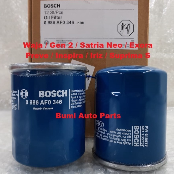 Bosch Oil Filter For Proton Waja / Gen 2 / Exora / Preve / Satria Neo ...
