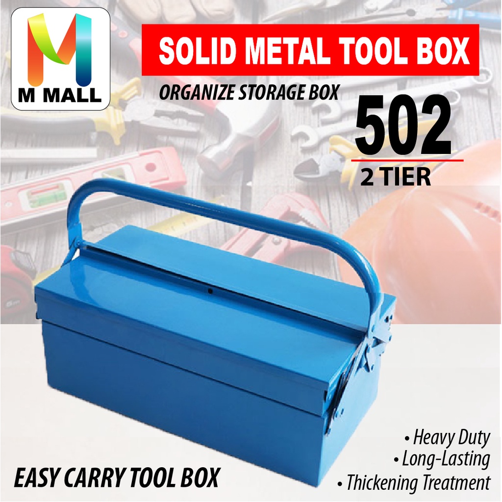 (502) 2 TIER 2 LAYERS HEAVY DUTY BLUE SOLID STEEL METAL 2 CANTILEVER ...