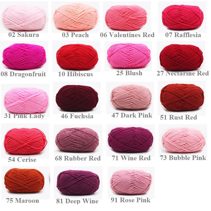 [Malaysia Ready Stock]50g Benang Kait 5ply Milk Cotton Knit Crochet ...