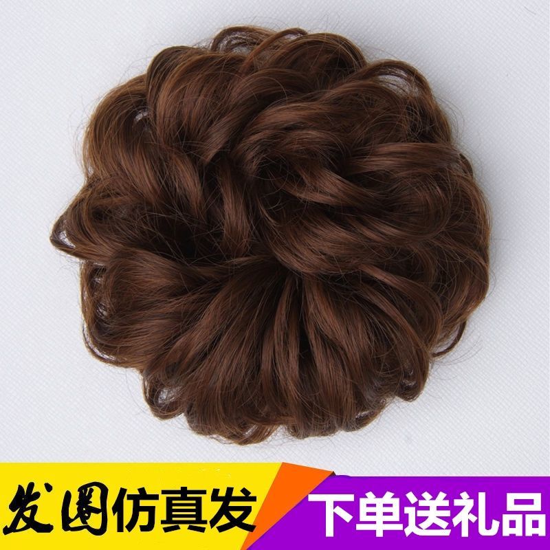 Simulation hair wig ring messy fake head flower fluffy natural wig ...