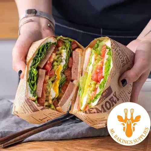 [READY STOCK]Toast Sandwich Wrap Kertas Bungkus Wrapping Paper 吐司三明治包裝紙 ...