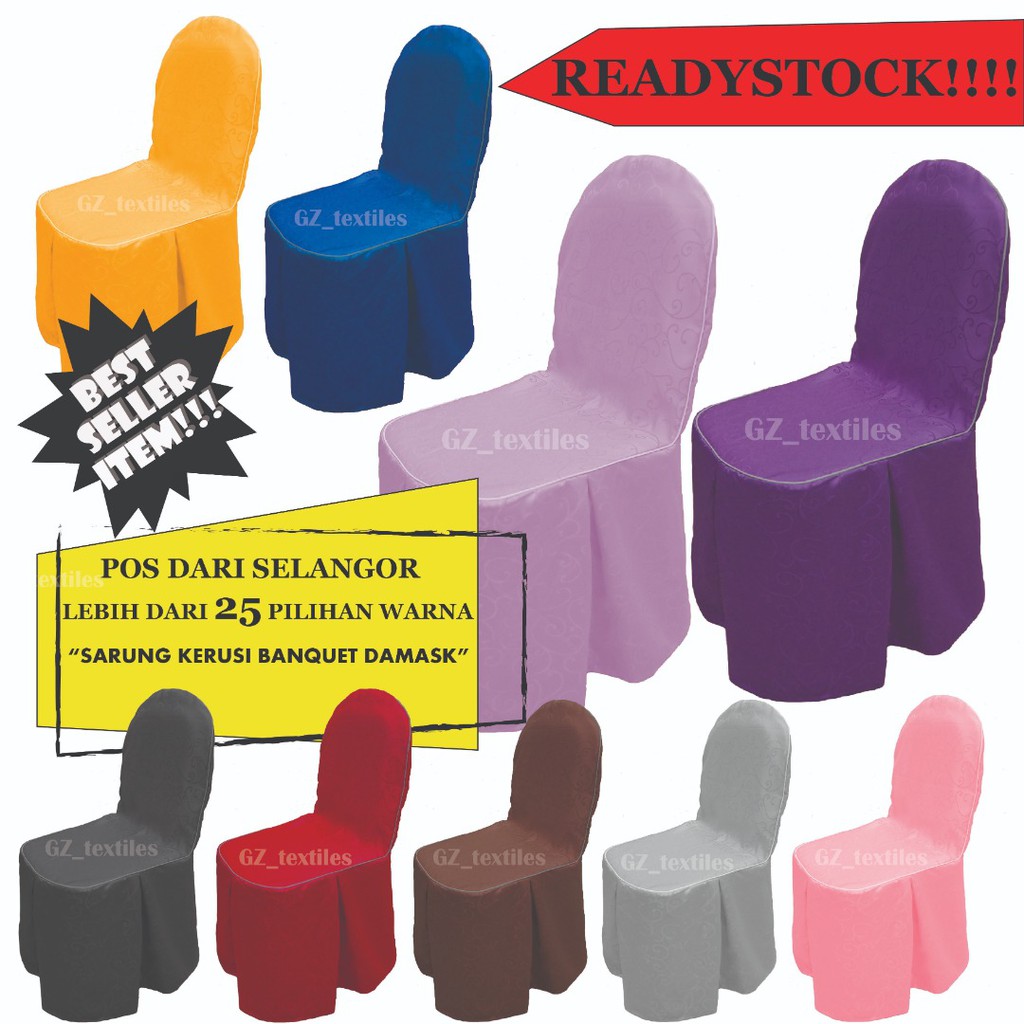 Damask Banquet big chair cover & Sarung kerusi banquet , BANQUET CROWN ...