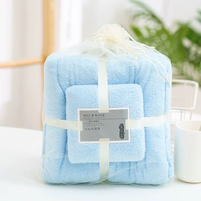 2in1 Towel Set Tuala Mandi + Tuala Muka High Absorbent Soft Bath Towel ...