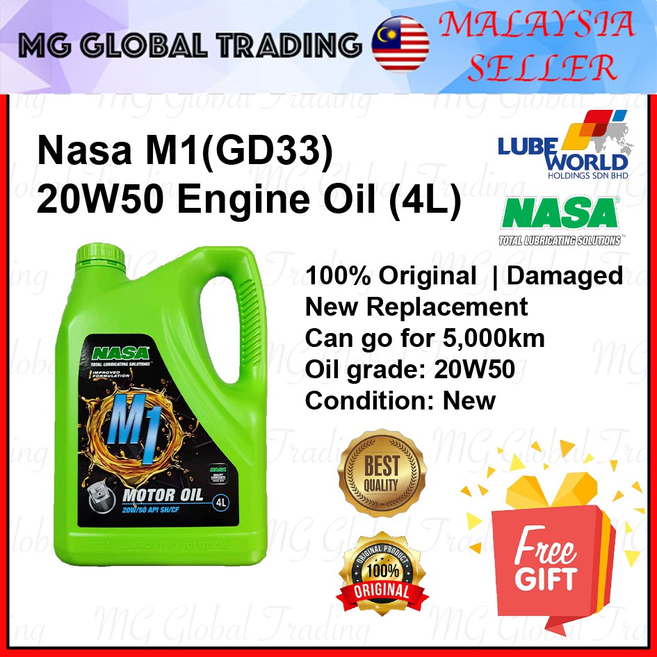 Nasa M1( GD33) – 20W 50 / 20W50 / 20W-50 engine oil / motor oil (4L ...