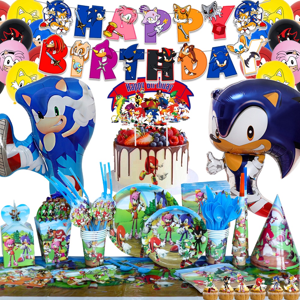 Bandai Cartoon Sonic Party Supplies Boys Birthday Party Disposable ...