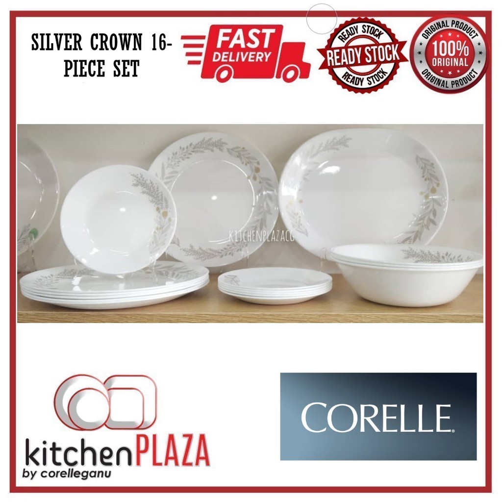 [NEW] Corelle Silver Crown 16 pcs | Shopee Malaysia