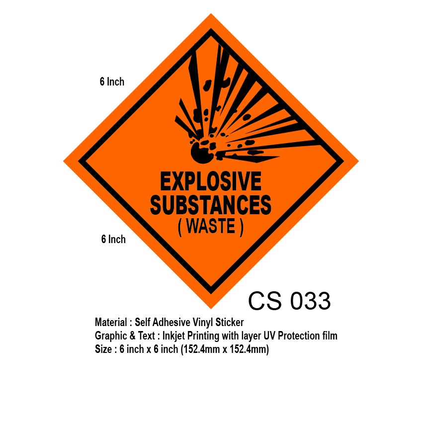 Signage VSAFEMKT 6pcs Flammable Hazard Signs Chemical waste sticker ...