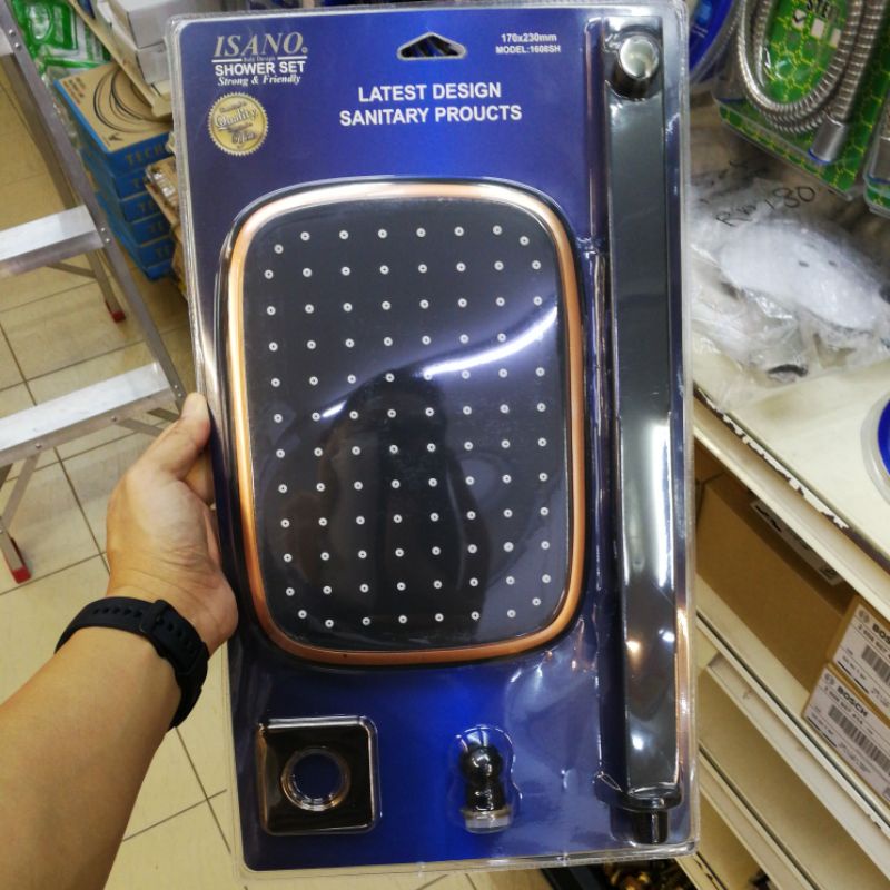 Isano Shower Head 360 Degree Rainfall Showerhead Square Set Wall ...