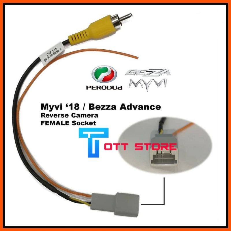 Perodua Myvi 2018 / Bezza 2019 Reverse Camera Socket RCA Input 4pin ...