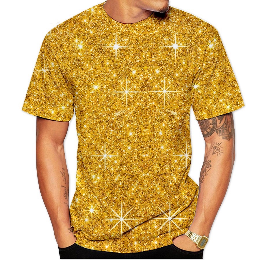 Golden T-Shirts Vertigo 3D Graphic Print Streetwear Men Women Fashion O ...