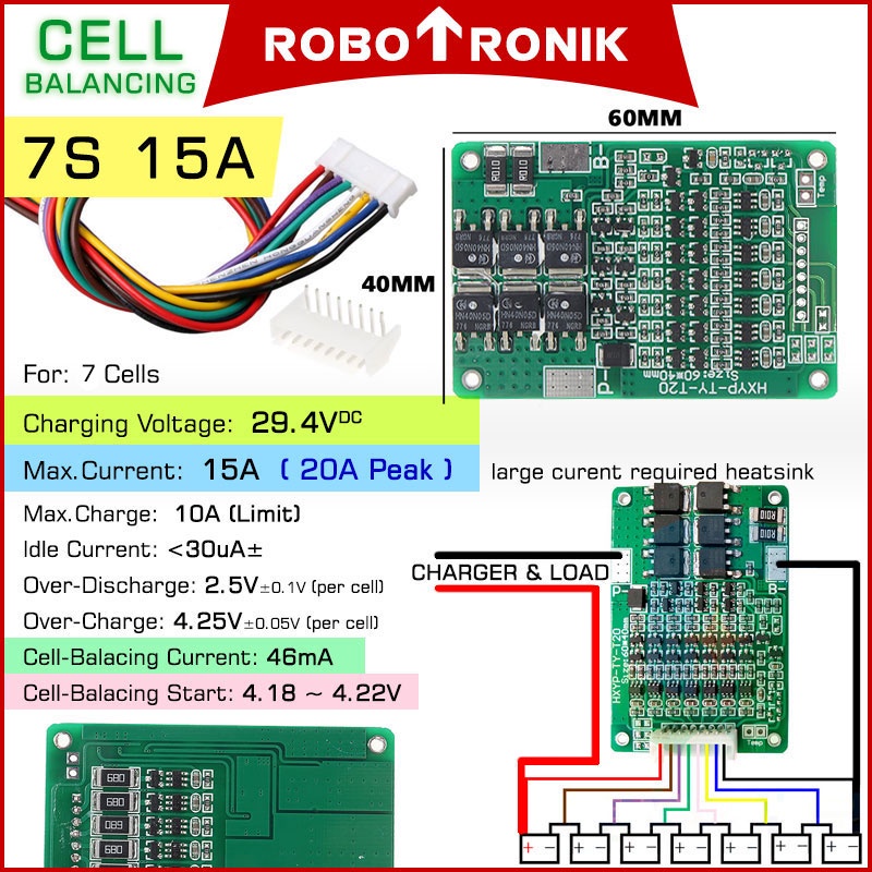 Cell Balancing BMS (Battery Management System) Li-ion Lithium Polymer ...