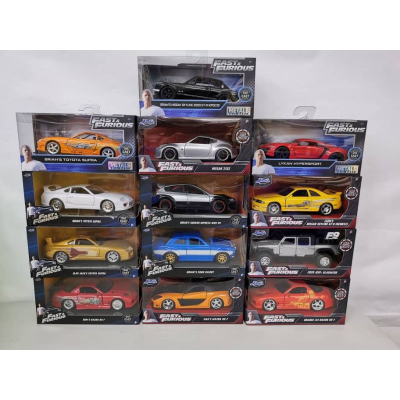 Jada rx-7 han's mazda rx7 skyline r33 Jeep fast 9 scale 1:32 diecast ...