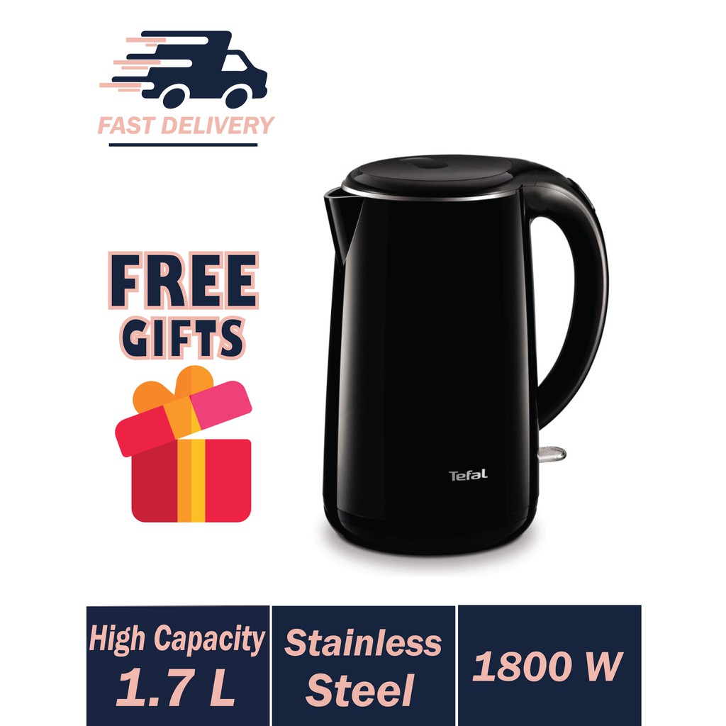 Tefal Safe Tea Kettle - 1.7L (Black) (KO2608) | Shopee Malaysia