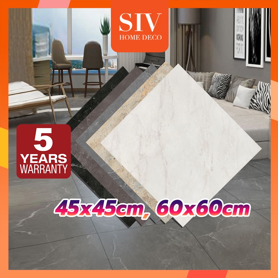 SIV 45X45cm & 60X60cm Marble Vinyl Flooring Marble Floor Tiles Lantai Vinyl Self-adhesive PVC ...
